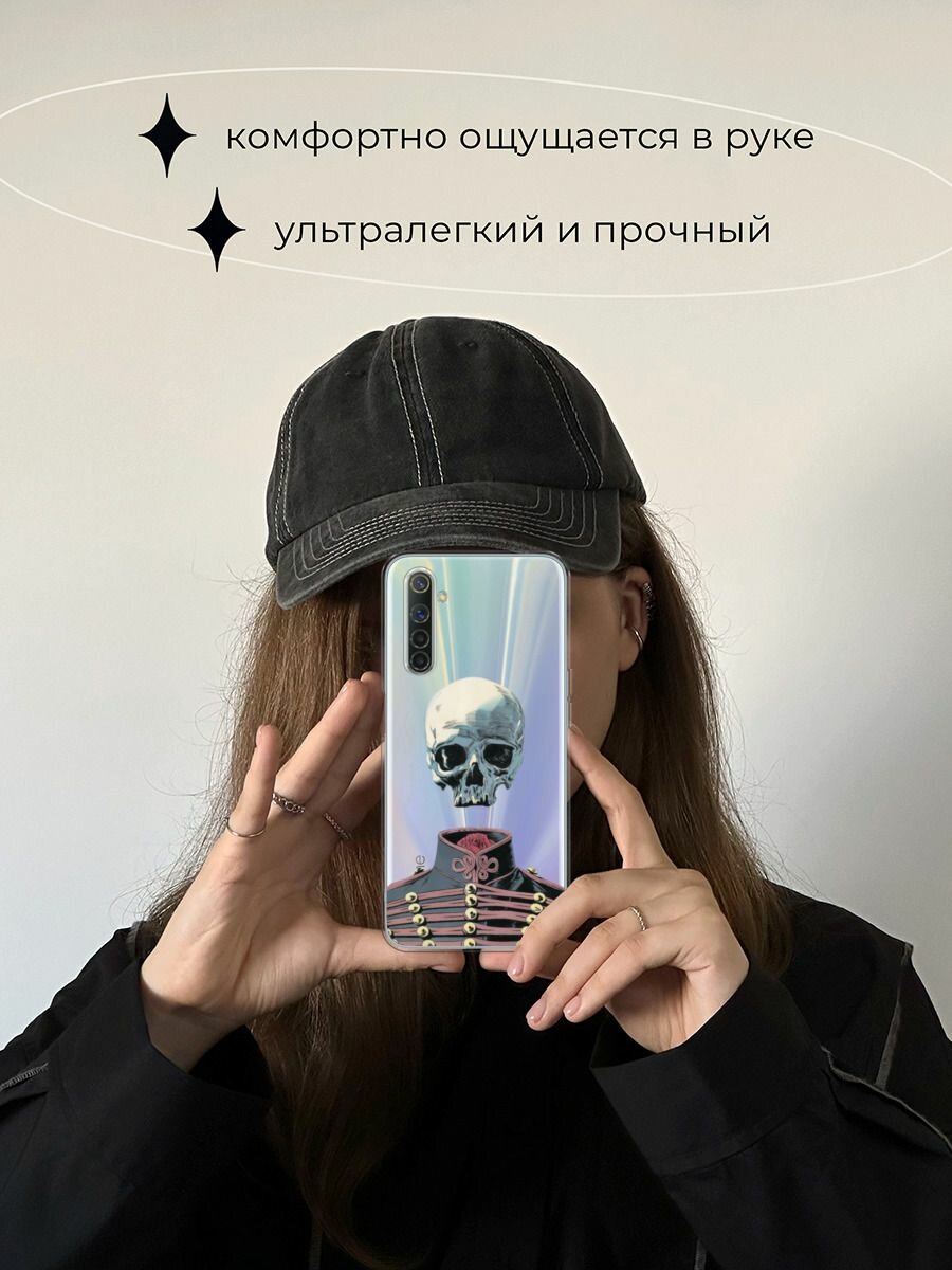 Силиконовый чехол на Realme 6 / Реалми 6 с принтом "Гусар", прозрачный — фото 1