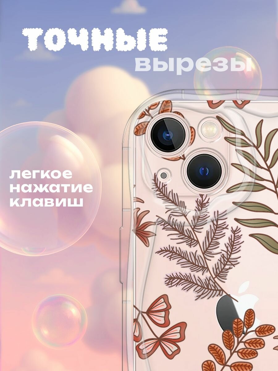 Чехол на Apple iPhone 13 / Айфон 13 с принтом "Винтажные полевые цветы 4" — фото 1