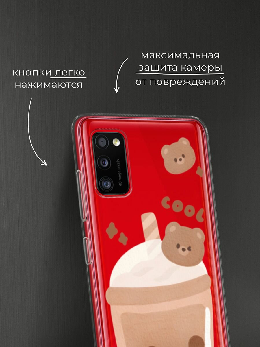Чехол на Samsung Galaxy A41 / Самсунг Галакси А41 с принтом "Кофе 2", прозрачный — фото 1