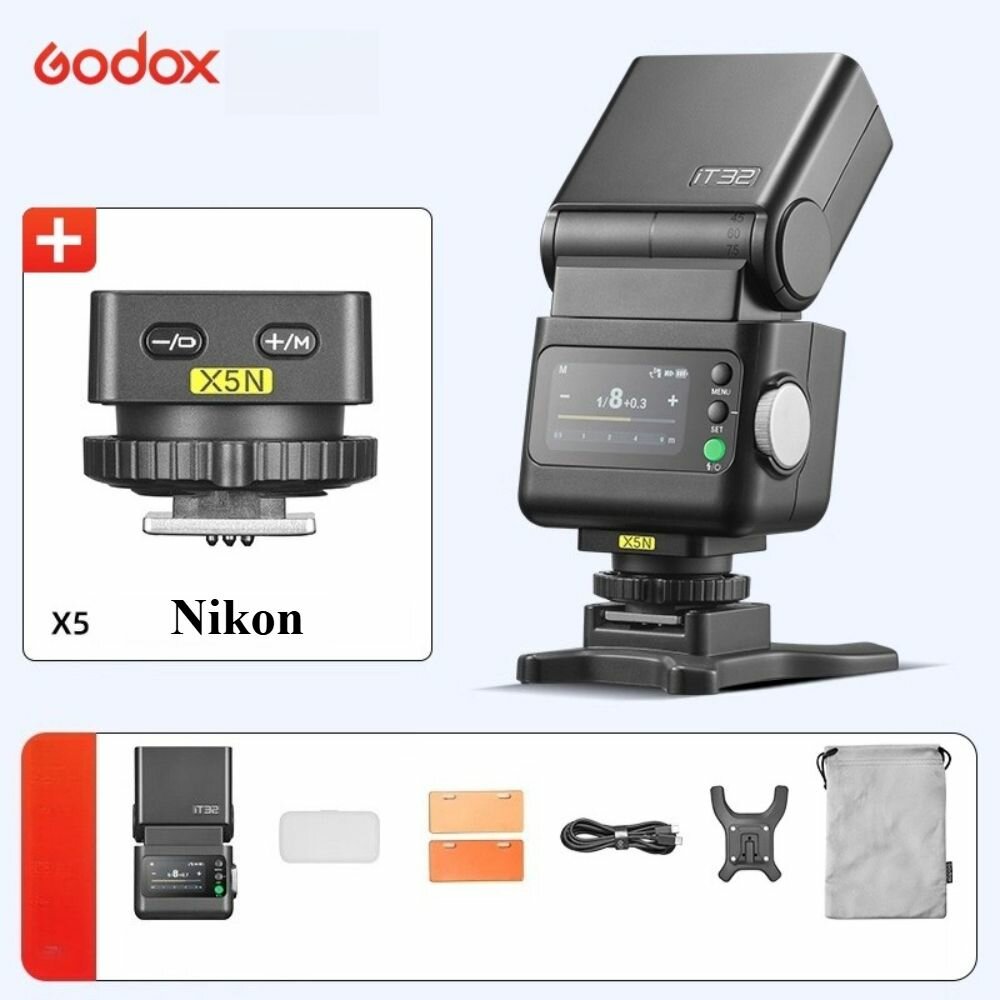 Godox iT32 & X5 Вспышка мини-камеры, автоматический замер TTL, высокоскоростная синхронизация