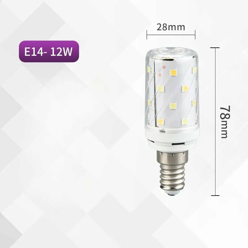 Лампочка, Цоколь: E14, 12 Вт, Светодиодная, 10 шт.