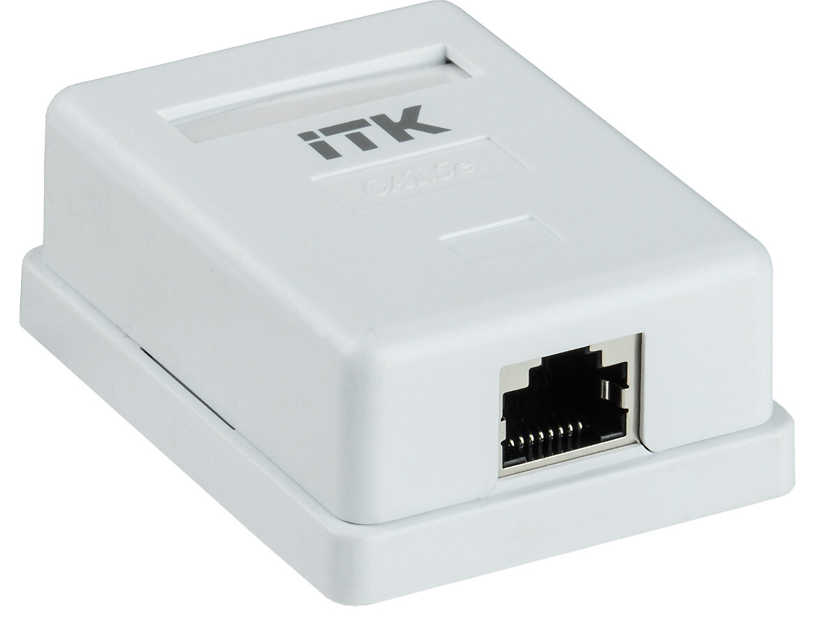 Розетка ITK информационная настенная RJ45 категория 5E FTP 1-порт