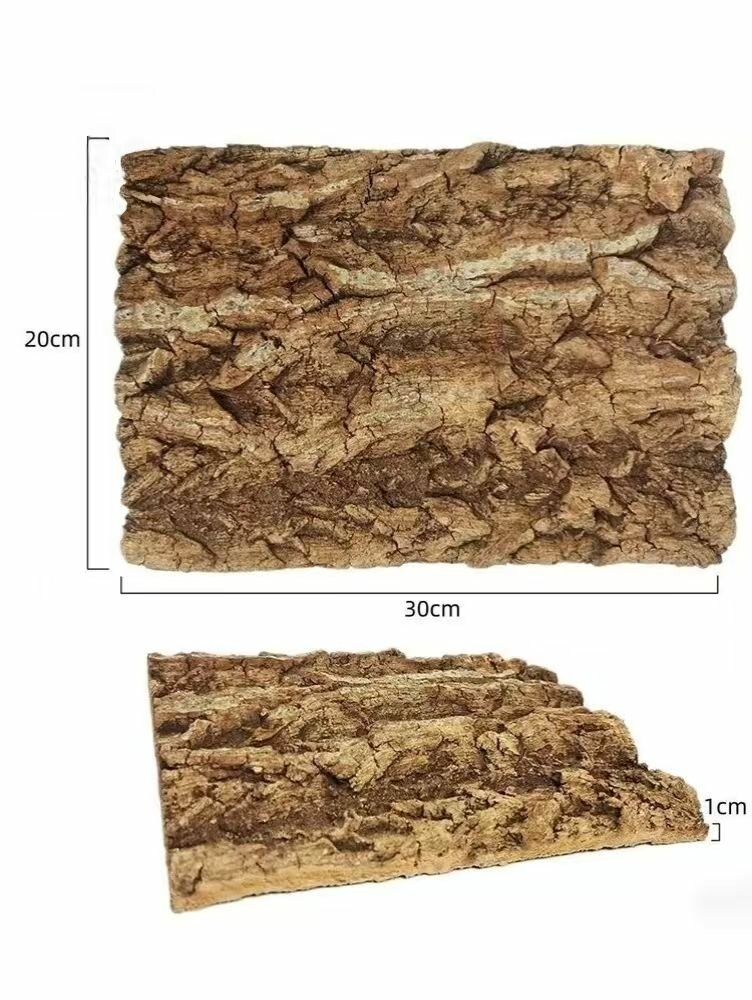 2 куска натуральной коры пробковой плитки декоративный фон 30х20 см Золотые рыбки, змеи, ящерицы, пауки-хамелеоны