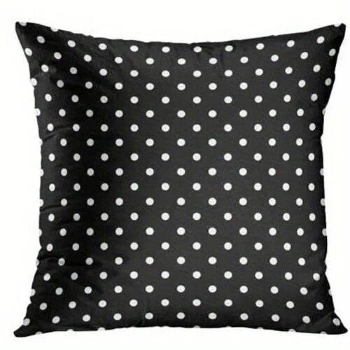 Наволочка 45x45 см, черный, polka dot
