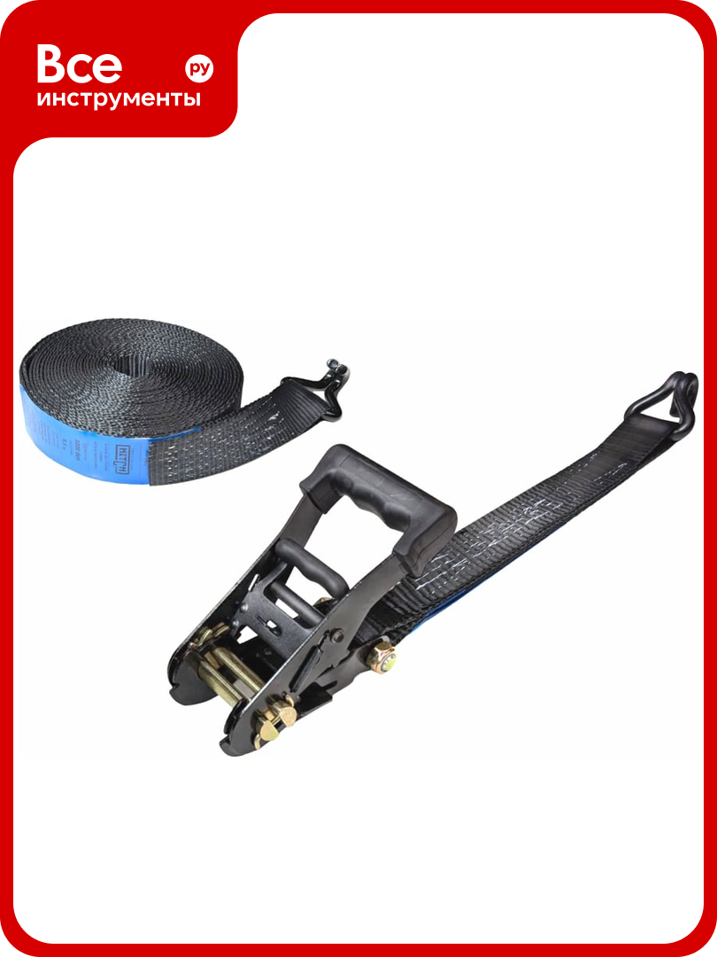 Стяжной ремень HITCH RS PROFESSIONAL 370:3700:6 (35 мм, STF 370 daN, 3,7 т, 6 м) SZ070685, пластиковый