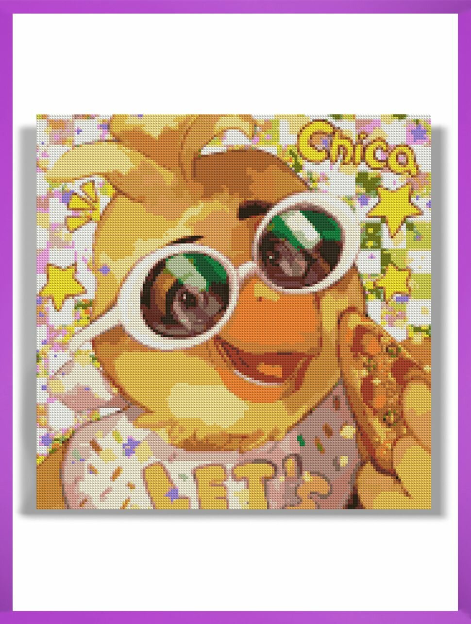 Алмазная мозаика на подрамнике - вышивка - FNAF Chica 40х40