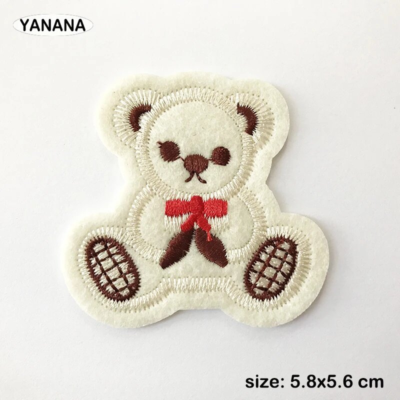 Вышивка на одежду Белый мишка YANANA 5.8x5.6 см
