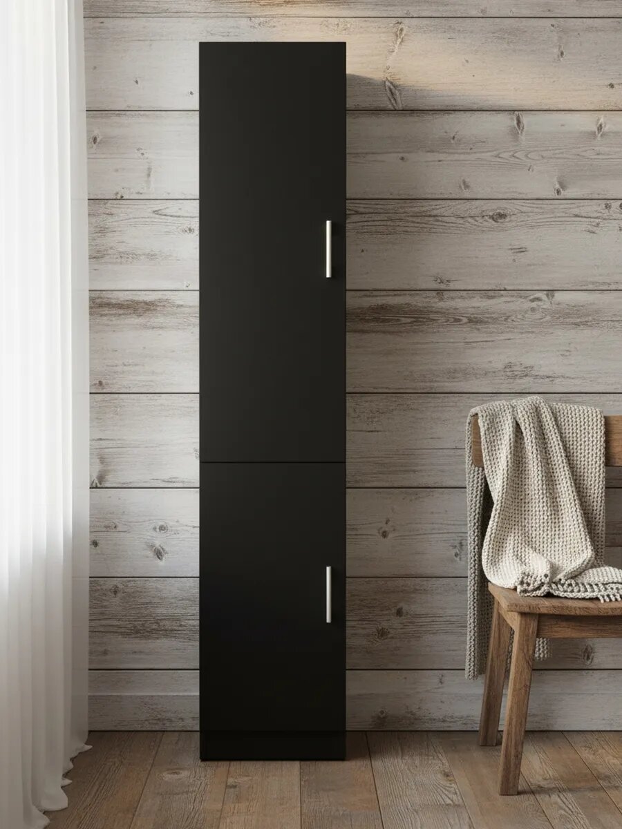 Распашной шкаф пенал FRESTER для одежды с полками деревянный, от производителя