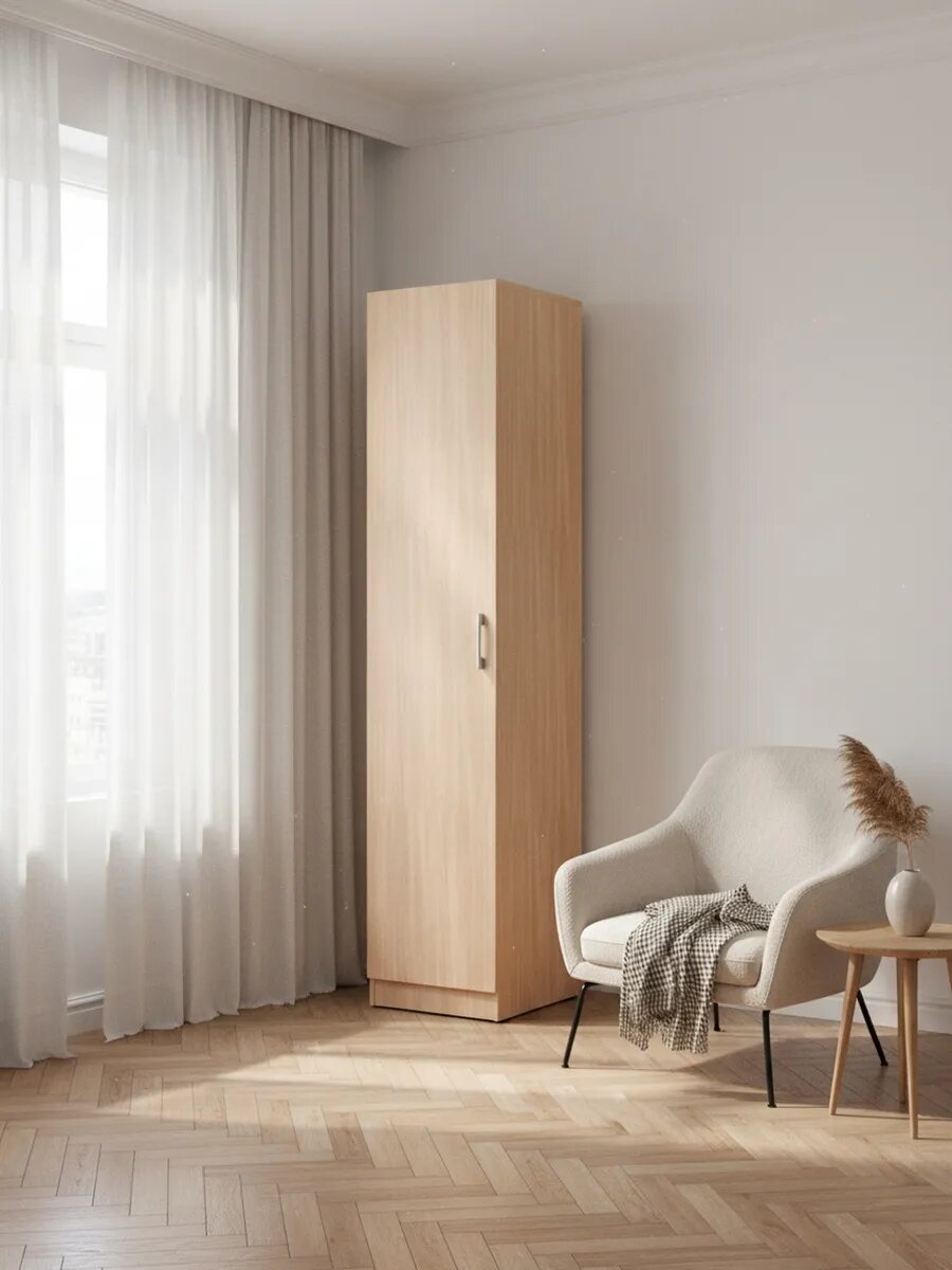 Для одежды распашной шкаф пенал FRESTER с полками в спальню, от производителя