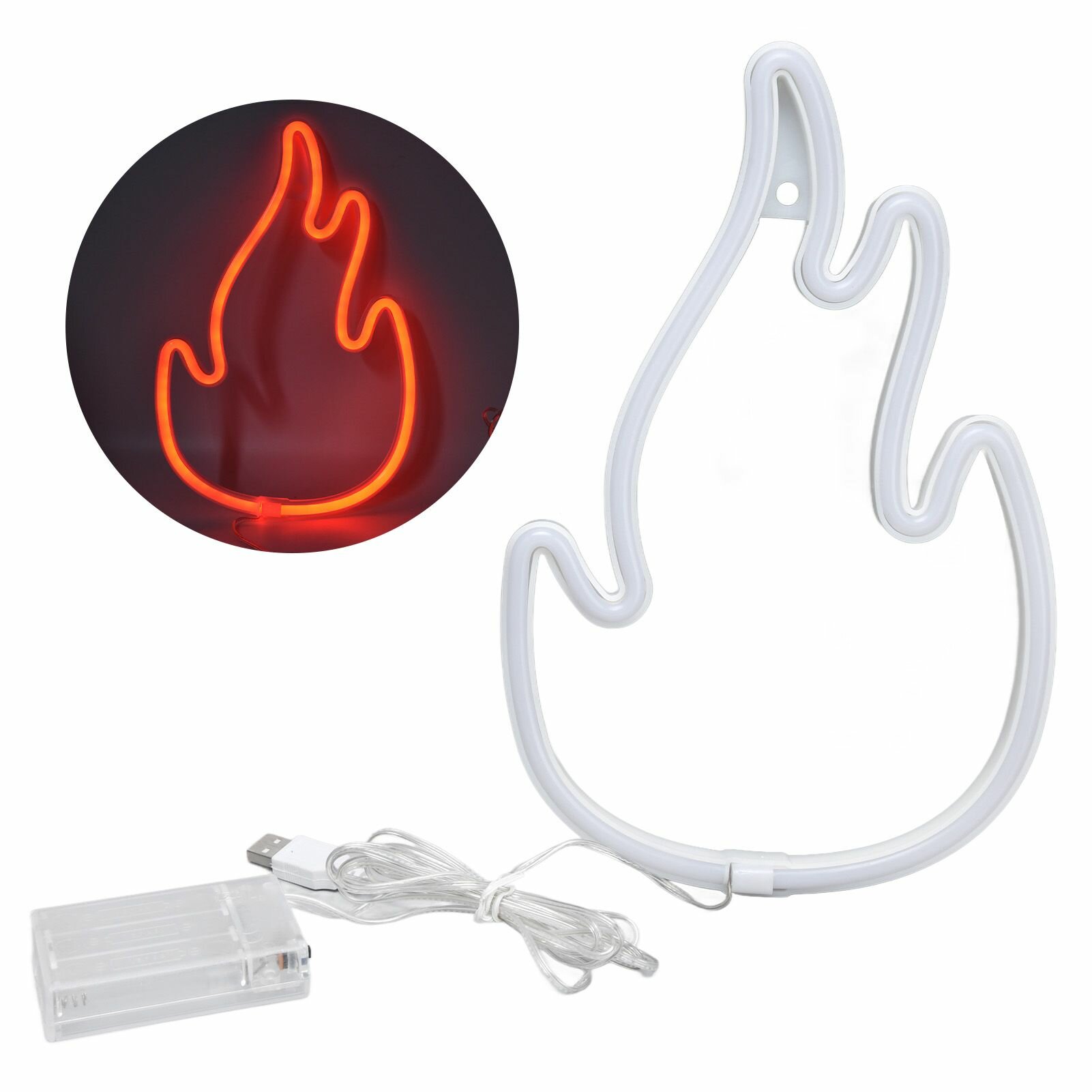 Неоновая вывеска Flame Neon с двумя источниками питания, красная неоновая вывеска Flame Neon для декора стен, установки в спальне и игровой комнате, энергосберегающий светодиод