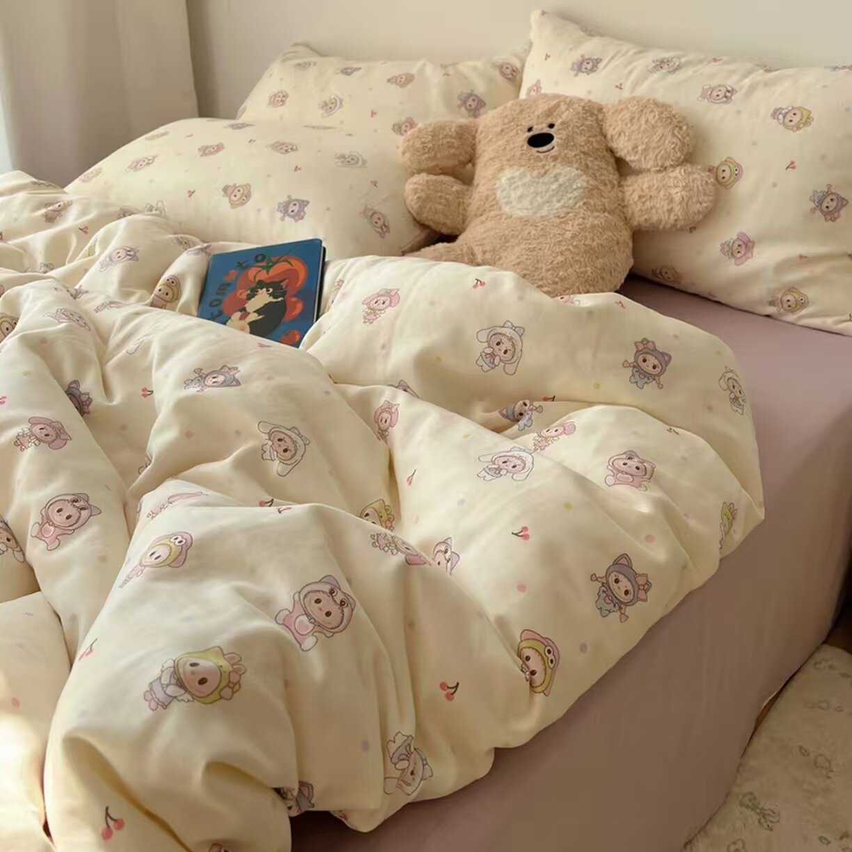 Комплект постельного белья из микрофибры Hello Kitty, 180х220 см, розовый