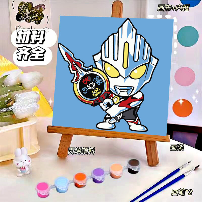 Цифровая картина маслом 20*20, аниме, раскраска маслом, ручная роспись маслом, декор для спальни.