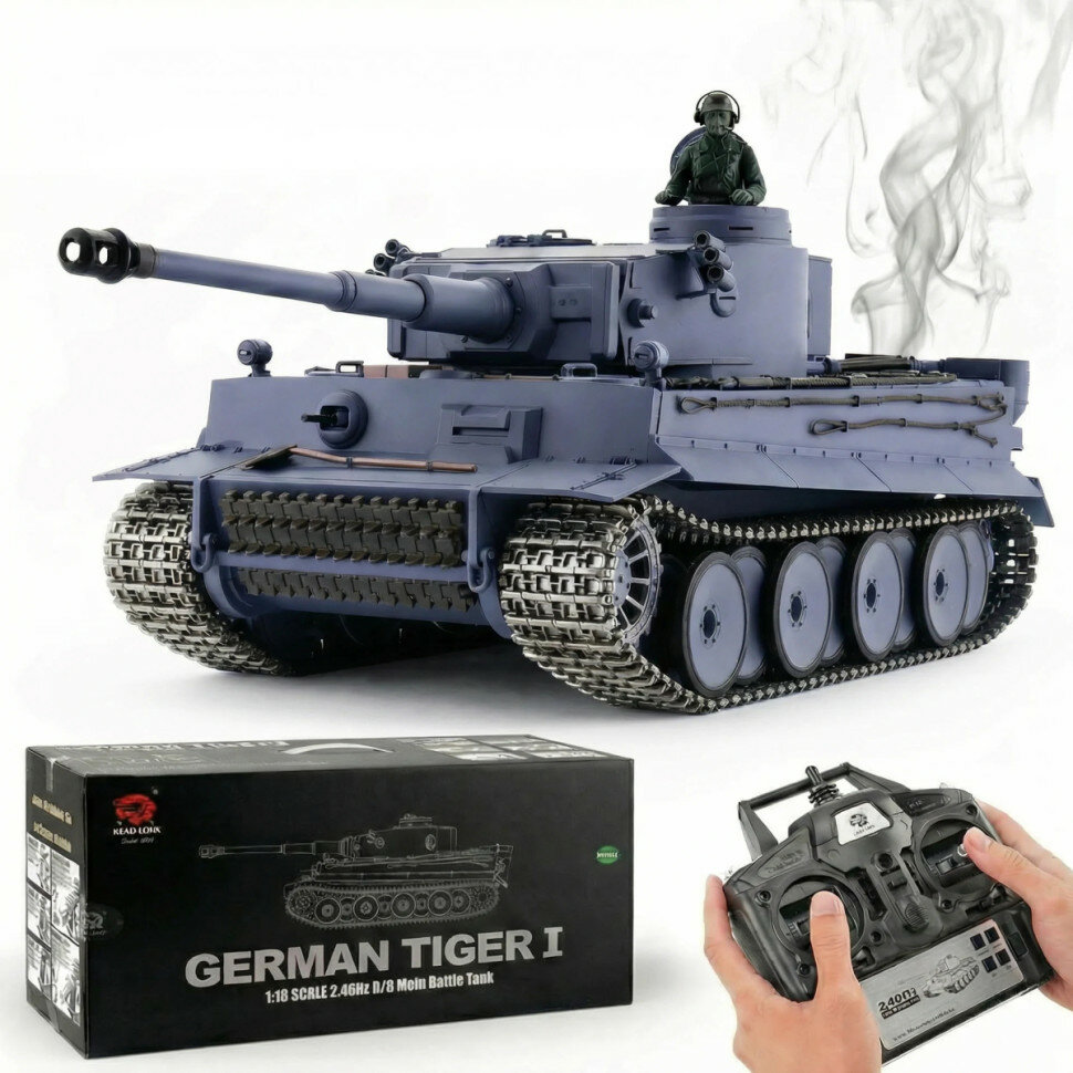 Радиоуправляемый танк Heng Long German Tiger MS version V7.0 масштаб 1:16 2.4G - 3818-1-UpgA-V7