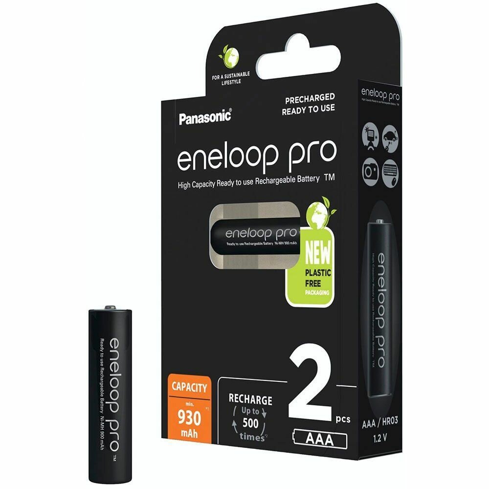 Аккумулятор PANASONIC Eneloop Pro AAA 930 2BP (BK-4HCDE/2BE) 930 mAh, 2 шт, блистер, AAA