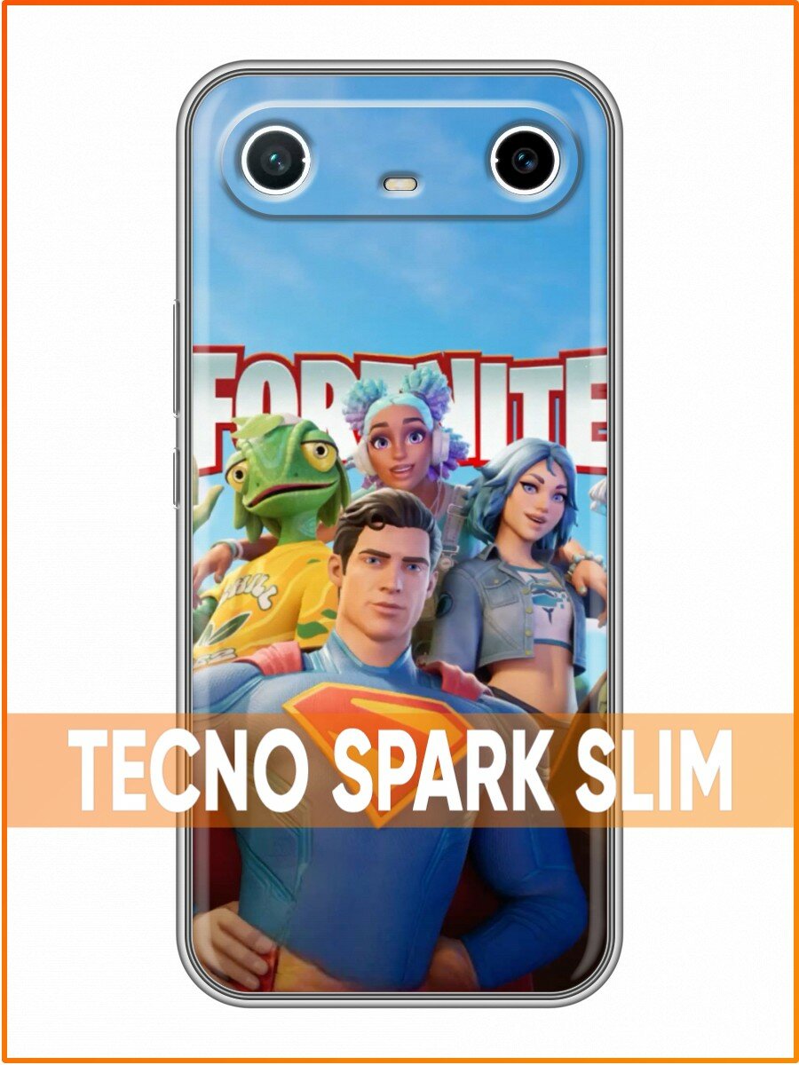 Чехол для Tecno Spark Slim с принтом для мальчиков Фортнайт (Текно Спарк Слим)
