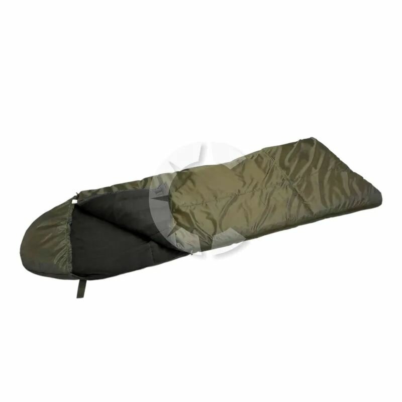 Спальный мешок с капюшоном "следопыт- Comfort", 190+35х90х10 см, утеплитель термофайбер 300г/м2, подклад хлопок/бязь 140г/м2, цвет в ассорт. (черный/серый/хаки/синий)