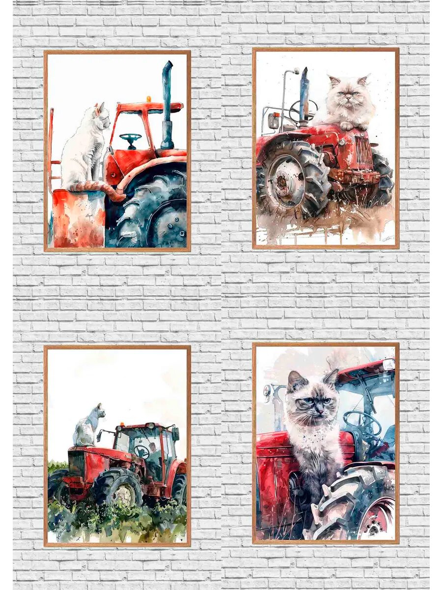Бирманский кошачий фермер, 4 Плаката, 30x21см