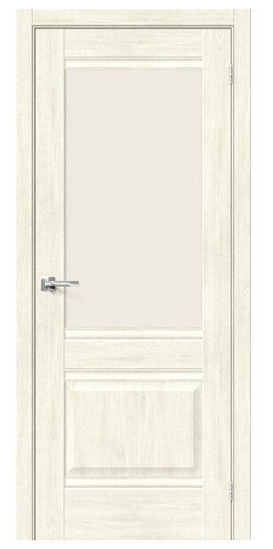 Межкомнатная дверь эко шпон prima Прима-3 остекленная Nordic Oak mr.wood