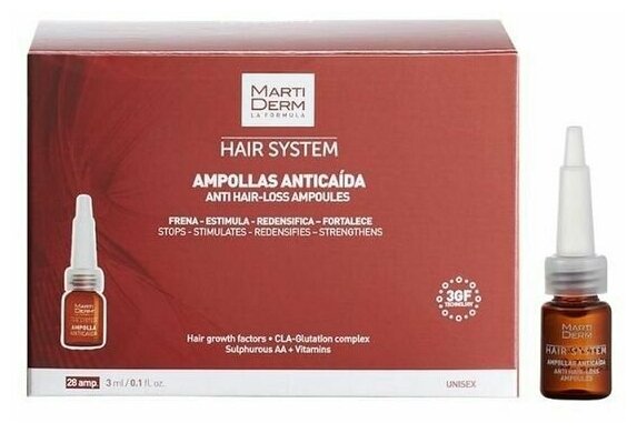 Сыворотка против выпадения волос Hair System Martiderm/Мартидерм ампулы 3мл 28шт