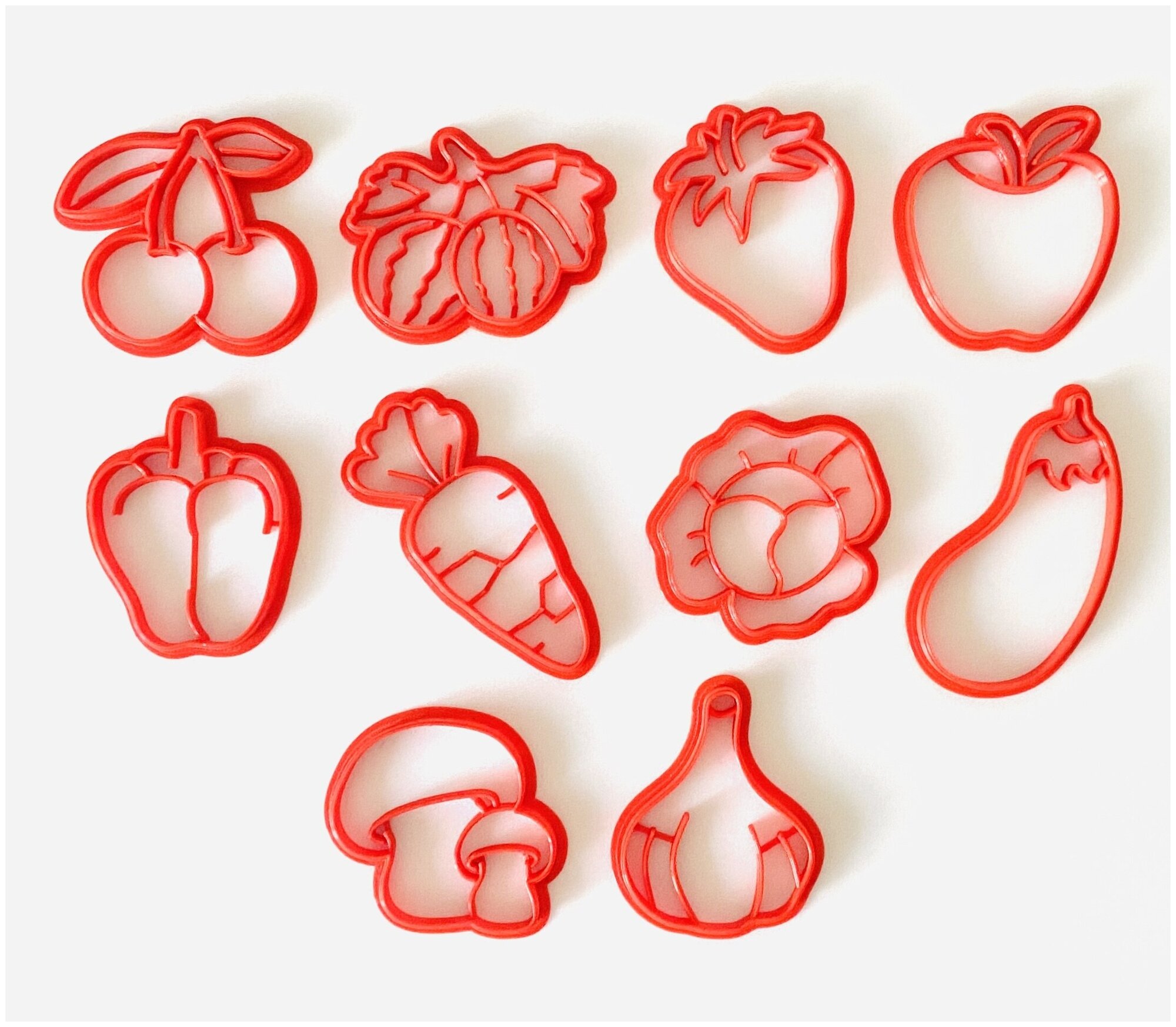 Формы для вырубки Перспектива "Овощи, фрукты и ягоды", ПЭТ, 10 штук