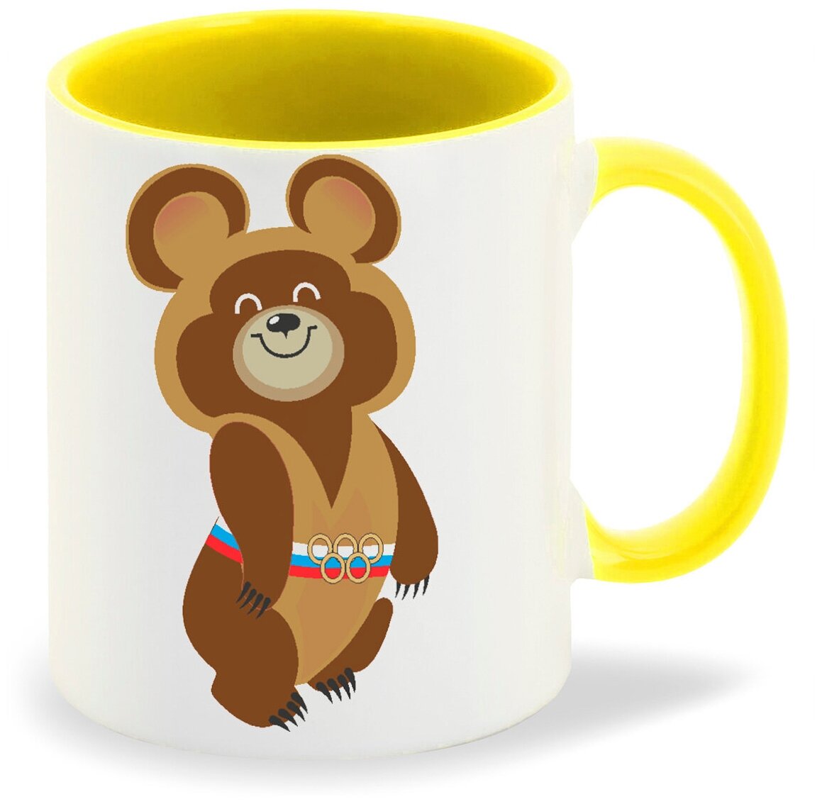 Кружка желтая CoolPodarok олимпийский мишка