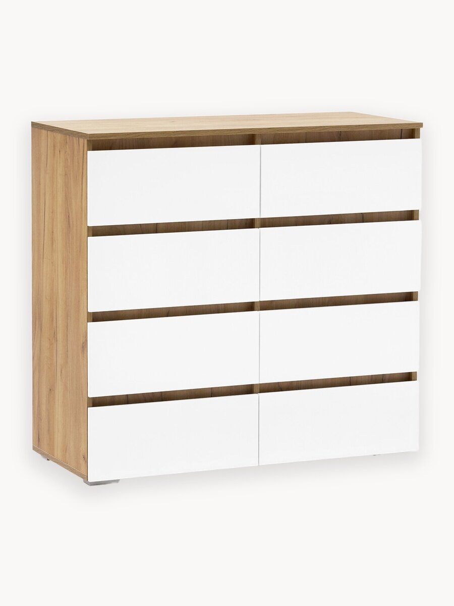 Комод для одежды Нонтон Ирма, белый / дуб крафт золото, 100x46.5x96 см