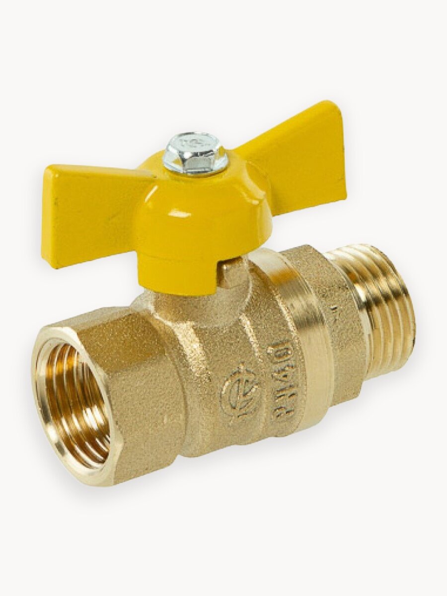 Кран шаровой газовый Галлоп стандарт 231, ВхН 1/2" (бабочка)