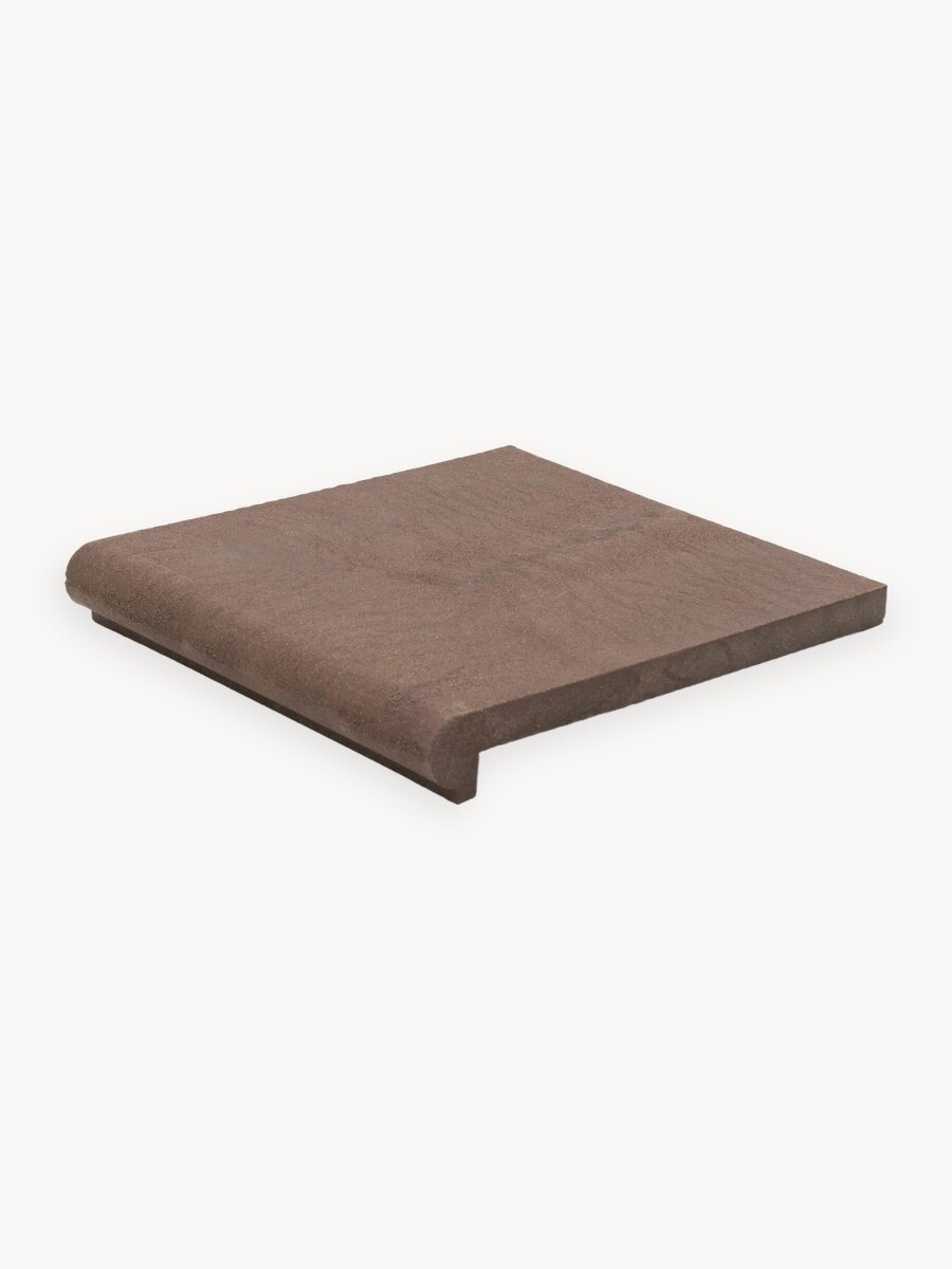 Ступень плитка на крыльцо фронтальная Флоренция для лестниц WeEco коричневая, 1 шт.