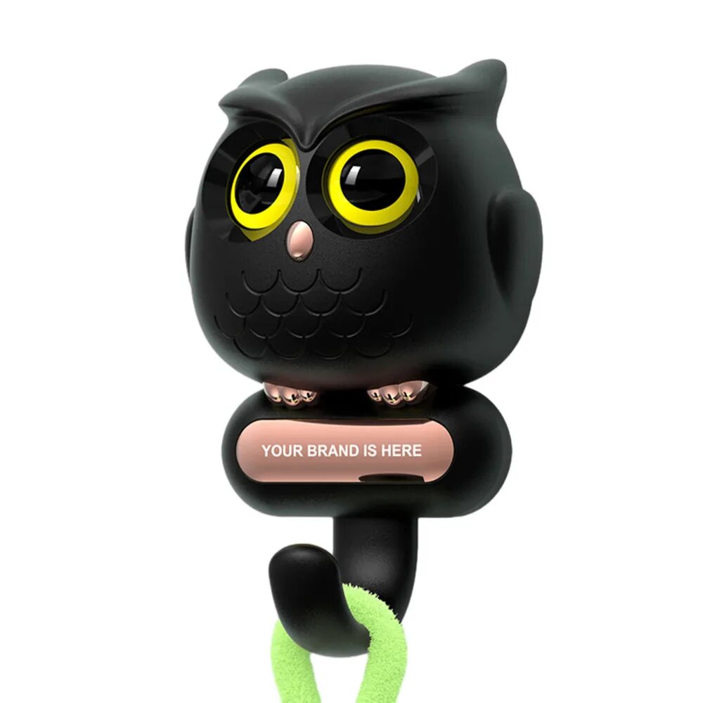 Мигающий крючок-сова для ключей black
