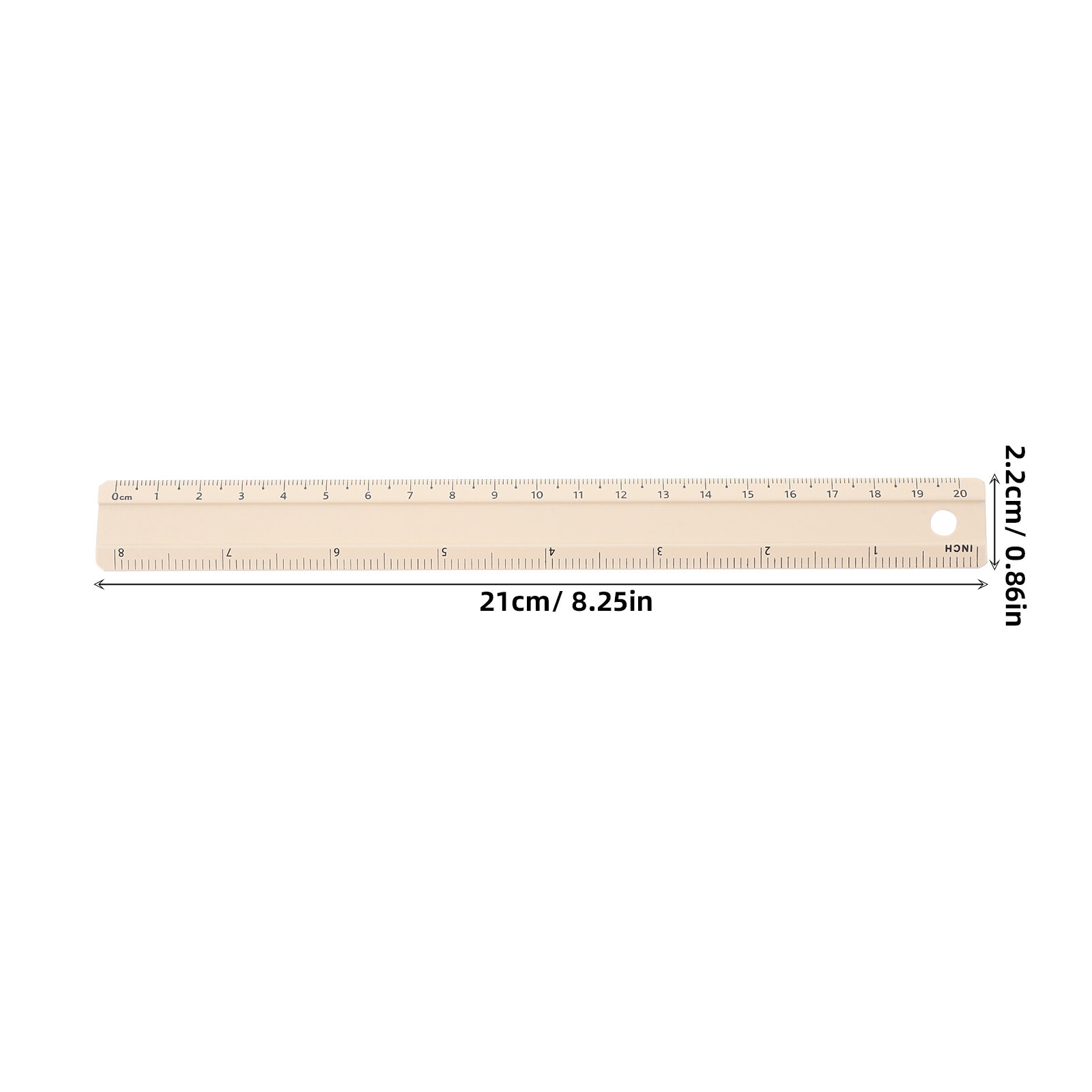 Линейка Для Геометрии Из Алюминиевого Сплава Со Шкалой В См И Мм 21.00X2.20X0.20Cm