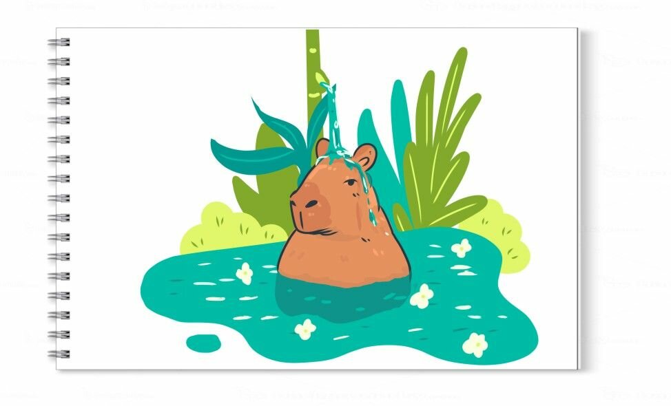 Альбом для рисования MIGOM А4 Капибара, Capybara - 0009