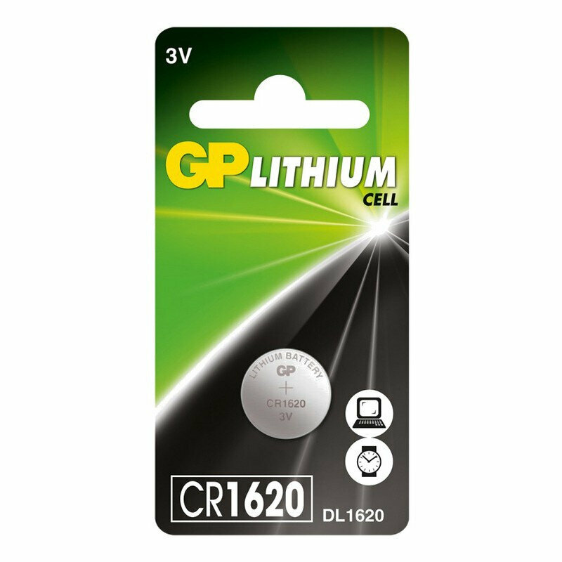 Батарейка GP Lithium CR1620 бл/1шт, CR1620-7C1, 997013