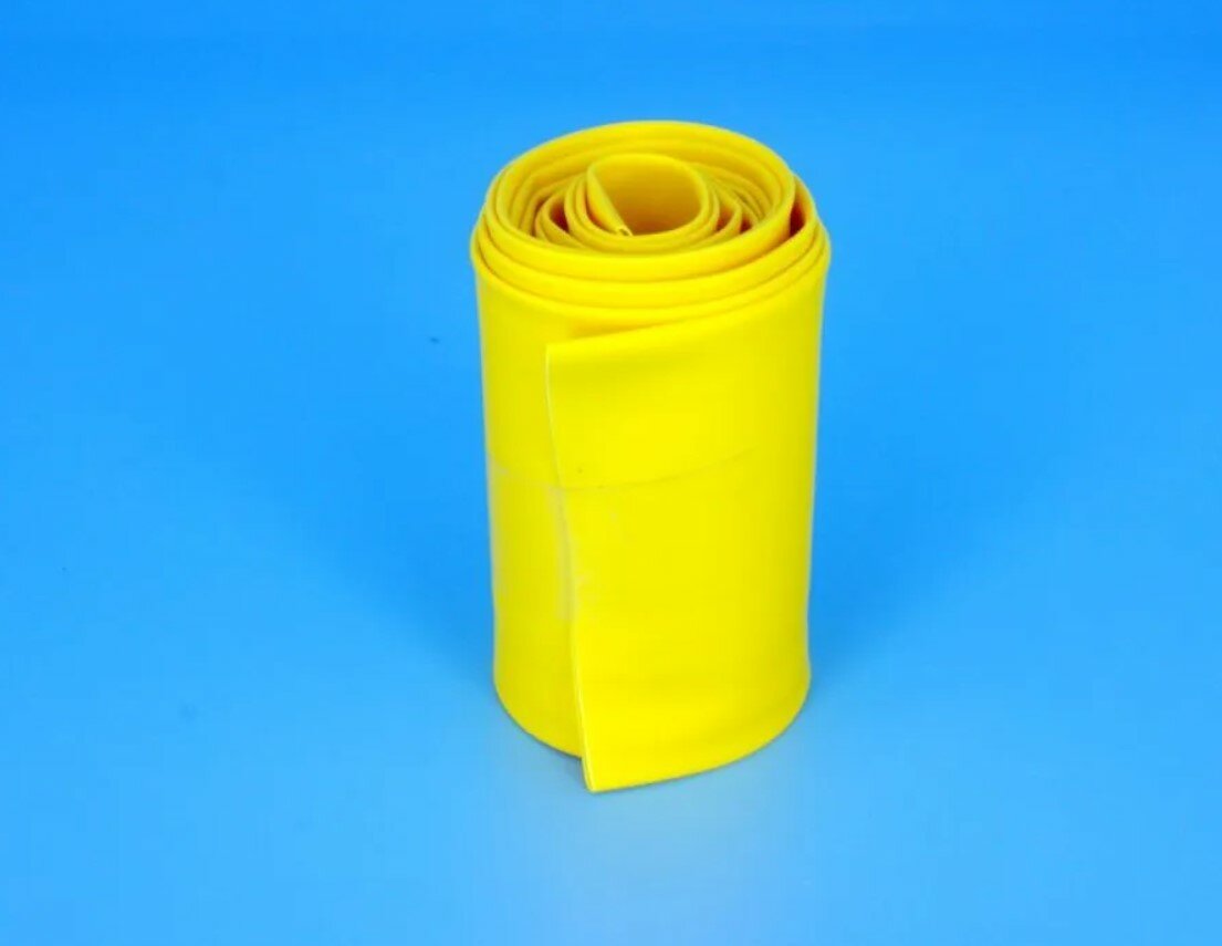 Термоусадка Жёлтый , термоусаживаемая трубка 35мм/17.5мм 1метр