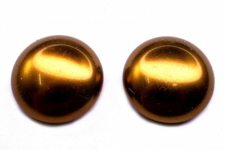 Glass Pearl Cabochon 18мм, цвет 70986 античная латунь, 756-045, 2шт