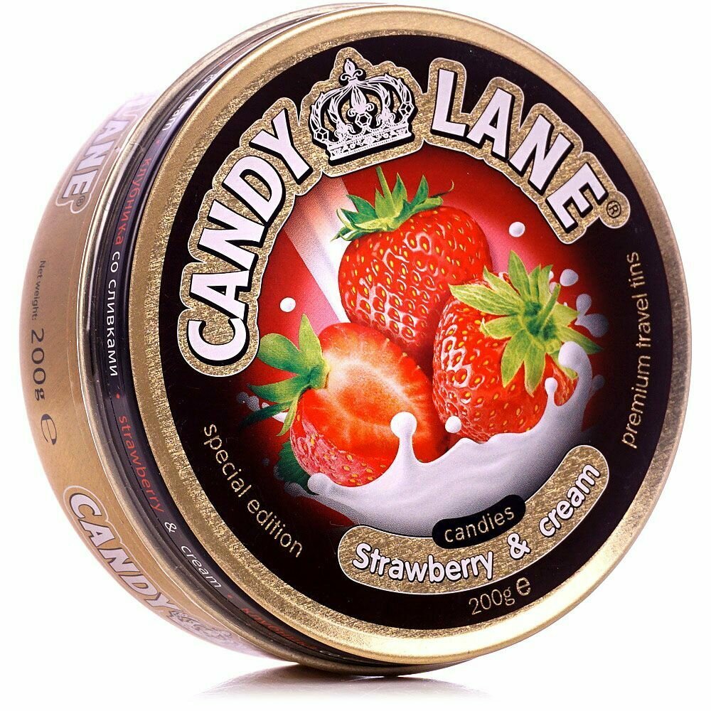 Леденцы "Candy Lane", вкус Клубника со Сливками, 200 гр, 3 шт