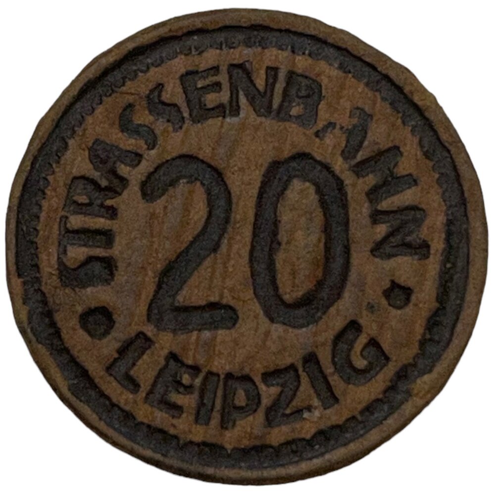 Германия, Лейпциг 20 пфеннигов 1918-1922 гг. (Трамвайный токен) (Картон) (Лот №2)
