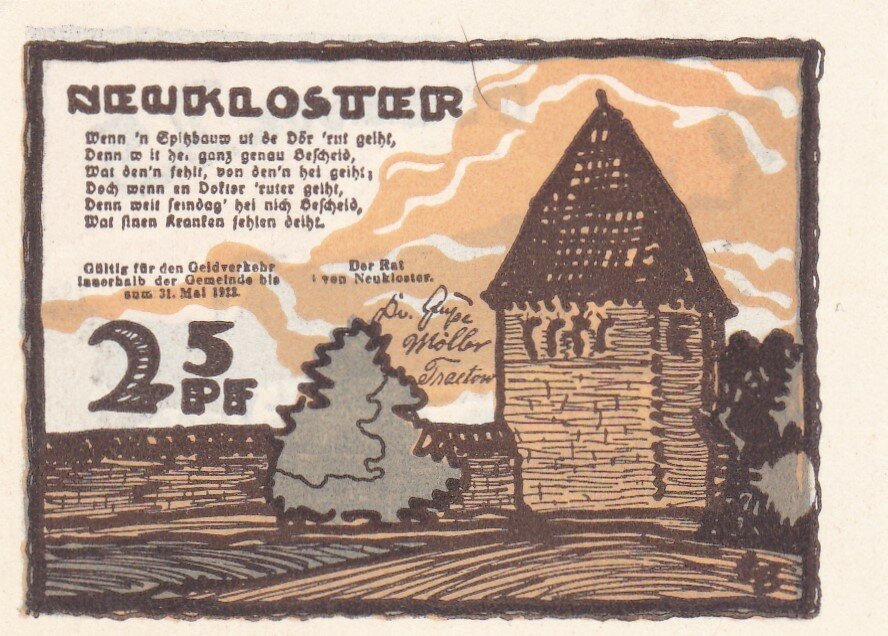 Германия (Веймарская Республика) Нойклостер 25 пфеннигов 1922 г.