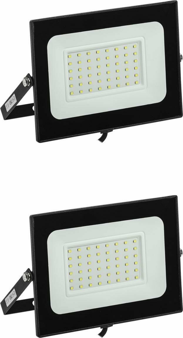 Прожектор светодиодный уличный IEK СДО 06-50 50W 4000К 4000Лм IP65 черный (комплект из 2 шт)