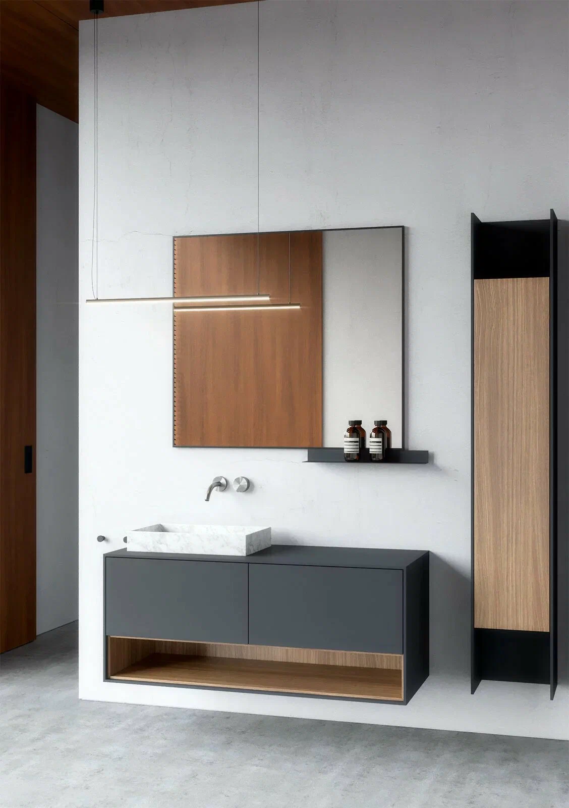 Тумба подвесная под две раковины 150 см. Vivomobili VERDE COMODORO