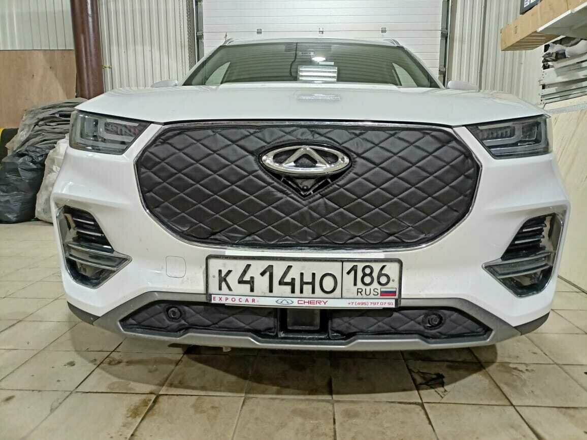 Утеплитель радиатора и бампера для Chery Tiggo 8 PRO Чери Тиго 8 Про(2021 н. в. I)радар, камера и парктроники