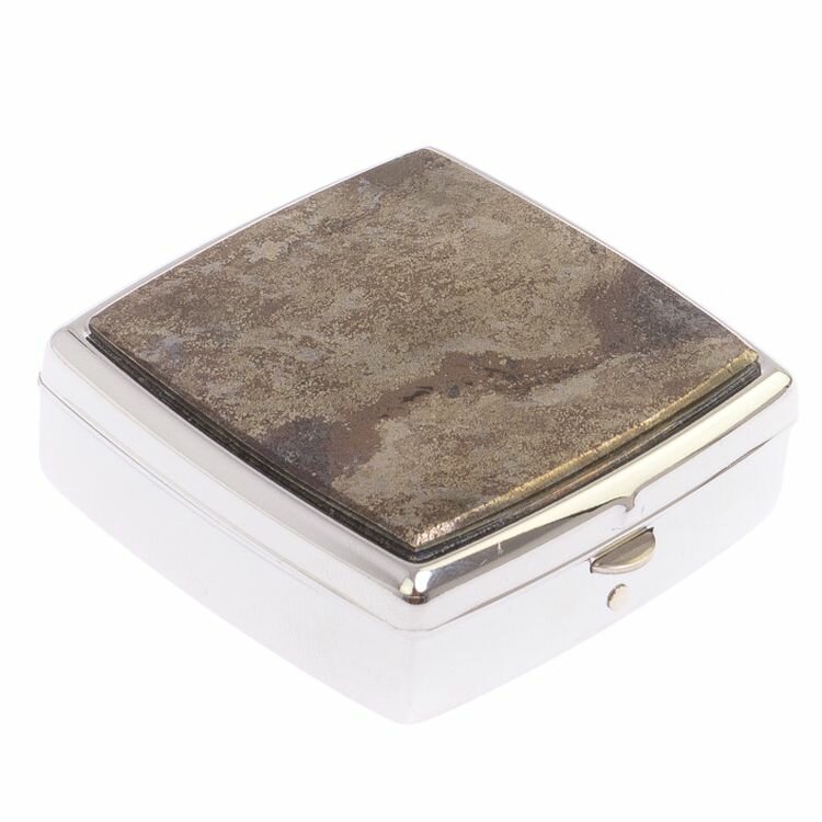 Таблетница на 2 отделения камень борнит цвет серебро 126169