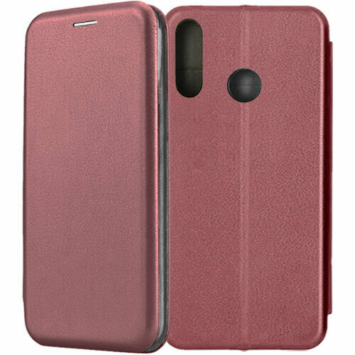 Чехол книжка для Honor 20S / 20 Lite темно-красный / подставка, отделение для карт