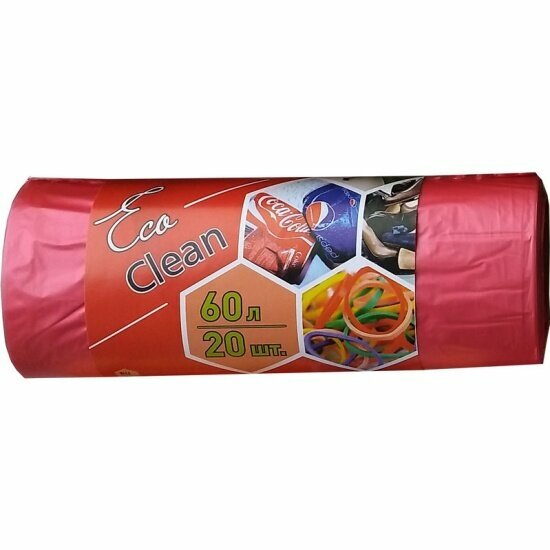 Мешки для мусора Концепция Быта ПНД 60л 10мкм 20шт/рул красный 58х68см