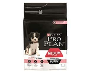 Сухой корм Pro Plan для щенков средних пород с чувствительной кожей лосось и рис opti derma sensitive skin medium puppy 3кг