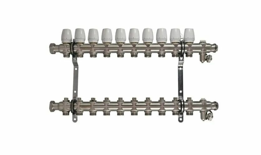 Коллекторная группа Millennium KGR1010 1", 10 выходов 3/4" нержавеющая сталь (без расходомеров)