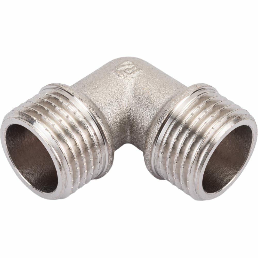 Угольник STI латунный Ду15 (1/2") Ру16 НР/НР никелированный D270-05010 наружное соединение полупрофессионального уровня