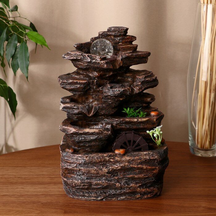 Фонтан настольный «Адиссон» мельница, 10×14×26 см, с подсветкой