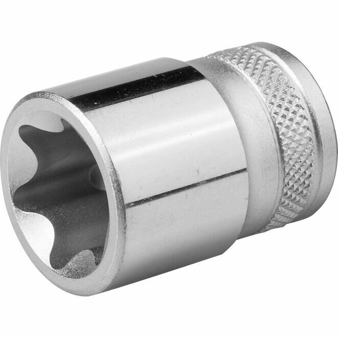 Торцовая головка KRAFTOOL 1/2", E24, Cr-V сталь, хромированная