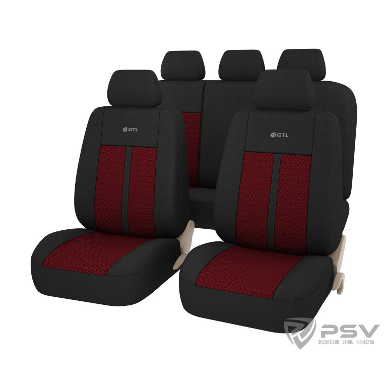 Чехлы PSV GTL Modern полиэстер с имитацией жаккарда AirBag красные