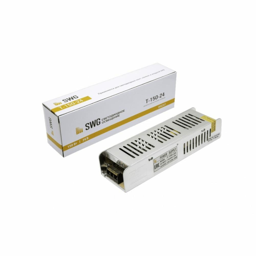 Компактный узкий блок питания SWG 150W 24V T-150-24 00-00000301, защита от короткого замыкания, импульсный